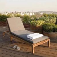 China Garden Wood Balcony Chair for Outdoor Terrace Leisure Courtyard Teak Vine Weaving Sun Lounger for sale