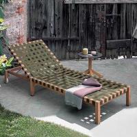China Garden Wood Balcony Chair for Outdoor Terrace Leisure Courtyard Teak Vine Weaving Sun Lounger for sale