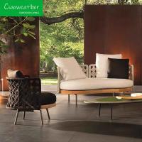 China Customized Color Outdoor Furniture General Waterproof Weave Rope Leisure Chair Tea Table Combination for Villa Courtyard for sale