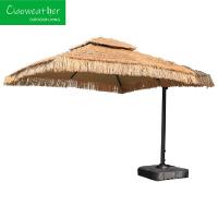 China Teakwood Frame Waterproof Hawaiian Beach Umbrella for Hotel Restaurant Banquet Home Coffee Patio Sun Shade Waterproof for sale