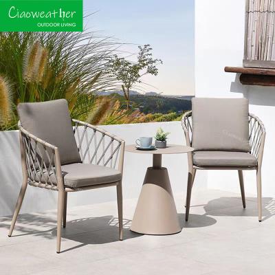 China Waterproof Cushion Hotel Outdoor Metal Side Table for Modern Design Style Garden Patio Aluminum Furniture for sale