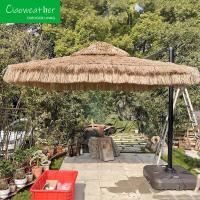 China Teakwood Frame Waterproof Hawaiian Beach Umbrella for Hotel Restaurant Banquet Home Coffee Patio Sun Shade Waterproof for sale