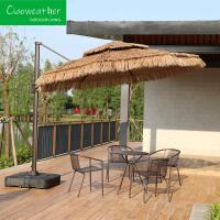 China Teakwood Frame Waterproof Hawaiian Beach Umbrella for Hotel Restaurant Banquet Home Coffee Patio Sun Shade Waterproof for sale