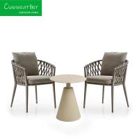 China Waterproof Cushion Hotel Outdoor Metal Side Table for Modern Design Style Garden Patio Aluminum Furniture for sale
