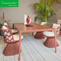 China Hotel Patio and Living Room Modern Outdoor Garden Chair Set with Waterproof Upholstery Cushion in Customized Color for sale
