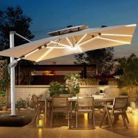 China Outdoor Furniture Cushion Folded Cantilever Parasol with Metal Umbrella Carton Package Water-resistant Fabric and Modern Style for sale