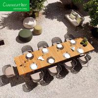 China Waterproof Upholstery Cushion Outdoor Dining Table and Chair Set with Faux Wicker Design for sale