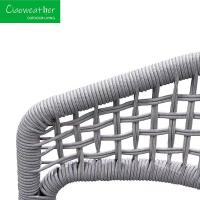 China Waterproof Upholstery Cushion Outdoor Dining Table and Chair Set with Faux Wicker Design for sale