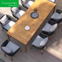 China Waterproof Cushioned Teakwood Dining Chair Set for Modern Hotel Outdoor Furniture in Villa Garden Patio for sale