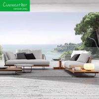 China Hotel Restaurant Rattan Weaving Sofa Set Modern Simple Design Outdoor Furniture with Water-resistant Cushion for sale