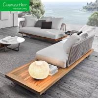 China Hotel Restaurant Rattan Weaving Sofa Set Modern Simple Design Outdoor Furniture with Water-resistant Cushion for sale