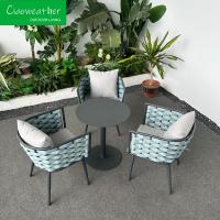 China Waterproof Outdoor Dining Set for Villa Garden Luxury Olefin Rope Rattan Weaving and Cushions for sale