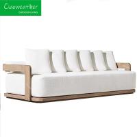 China Modern Design Style Wooden Sofa Set Waterproof Cushion Included for Hotel Luxury Outdoor Furniture for sale