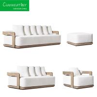 China Modern Design Style Wooden Sofa Set Waterproof Cushion Included for Hotel Luxury Outdoor Furniture for sale