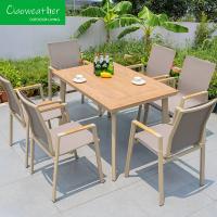 China Modern Outdoor Furniture Garden Restaurant Paris Bistro Dining Set with Aluminum Frame and Portable Folding Chairs for sale
