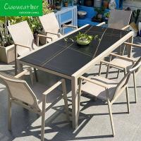 China Modern Outdoor Furniture Garden Restaurant Paris Bistro Dining Set with Aluminum Frame and Portable Folding Chairs for sale