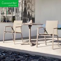 China Modern Outdoor Furniture Garden Restaurant Paris Bistro Dining Set with Aluminum Frame and Portable Folding Chairs for sale