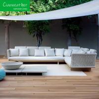 China Water-Resistant Cushion Teak Modular Sofa L Shape for Garden Resort Hotel Waterproof Outdoor Design for sale