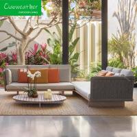 China Water-Resistant Cushion Teak Modular Sofa L Shape for Garden Resort Hotel Waterproof Outdoor Design for sale