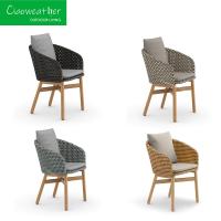 China Customized Color Modern Teak Wood Garden Sofa Chair Rattan Wicker Weaving Garden Chair for Outdoor Furniture in Hotels for sale