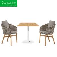 China Customized Color Modern Teak Wood Garden Sofa Chair Rattan Wicker Weaving Garden Chair for Outdoor Furniture in Hotels for sale