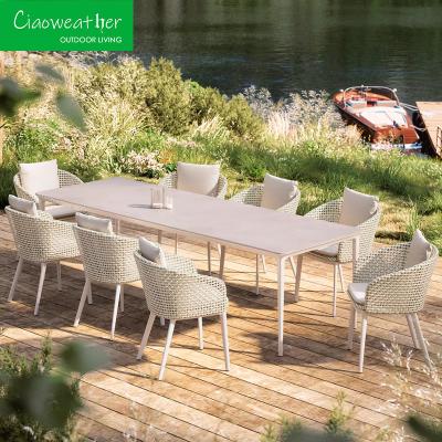 China Outdoor Furniture Sofa Chair for Modern Courtyard Garden Made of Rattan Wicker Weaving Water-Resistant Cushion Included for sale