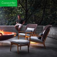 China Set of Luxury Teak Wood Wicker Sofas for Garden Outdoor Hotels Villas Courtyards Modern Design for sale