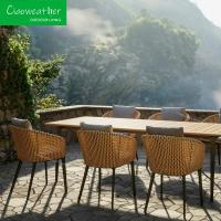 China Outdoor Furniture Sofa Chair for Modern Courtyard Garden Made of Rattan Wicker Weaving Water-Resistant Cushion Included for sale