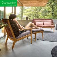 China Set of Luxury Teak Wood Wicker Sofas for Garden Outdoor Hotels Villas Courtyards Modern Design for sale