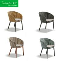 China Outdoor Furniture Sofa Chair for Modern Courtyard Garden Made of Rattan Wicker Weaving Water-Resistant Cushion Included for sale