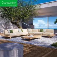 China Outdoor Teak Wood Furniture Design Solid Wood Sofa Set for Modern Garden at Swimming Pool and Beach for sale