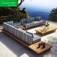 China Outdoor Teak Wood Furniture Design Solid Wood Sofa Set for Modern Garden at Swimming Pool and Beach for sale