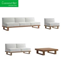 China Outdoor Teak Wood Furniture Design Solid Wood Sofa Set for Modern Garden at Swimming Pool and Beach for sale