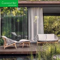 China Outdoor Teak Wood Rope Sectional Couch Sofa Set For Garden For Outdoor Furniture Cushion Outdoor Foam water-resistant Fabric for sale