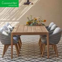 China Outdoor Garden Courtyard Waterproof Fabric Dining Chair with Teakwood Frame and NO Folded Design for sale