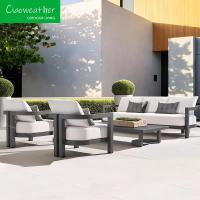 China Waterproof Fabrics Solid Teak Wood Garden Sofa for Customized Color in Modern Hotels and Villas for sale