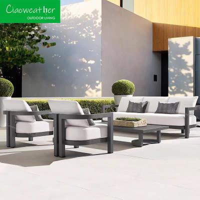 China Waterproof Fabrics Solid Teak Wood Garden Sofa for Customized Color in Modern Hotels and Villas for sale