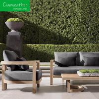 China Waterproof Fabrics Solid Teak Wood Garden Sofa for Customized Color in Modern Hotels and Villas for sale