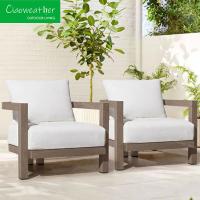 China Waterproof Fabrics Solid Teak Wood Garden Sofa for Customized Color in Modern Hotels and Villas for sale
