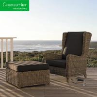 China Modern Outdoor Furniture Patio Rattan Armchair Wicker Dining Chair with Comfortable Cushions for sale