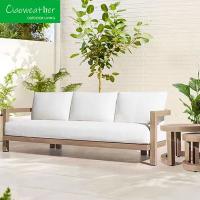 China Waterproof Fabrics Solid Teak Wood Garden Sofa for Customized Color in Modern Hotels and Villas for sale