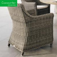 China Modern Outdoor Furniture Patio Rattan Armchair Wicker Dining Chair with Comfortable Cushions for sale