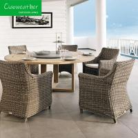 China Modern Outdoor Furniture Patio Rattan Armchair Wicker Dining Chair with Comfortable Cushions for sale