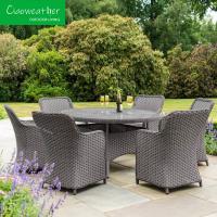 China Modern Outdoor Furniture Patio Rattan Armchair Wicker Dining Chair with Comfortable Cushions for sale