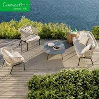 China Outdoor Foam Water-Resistant Fabric Modern Style Wicker Chair Sofa for All Weather Outdoor Furniture for sale