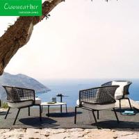 China Outdoor Foam Water-Resistant Fabric Modern Style Wicker Chair Sofa for All Weather Outdoor Furniture for sale