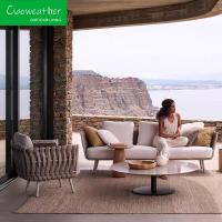 China Outdoor Handmade Rattan Rope Sofa Set Modern Metal Frame for Garden Enjoyment for sale