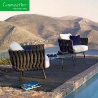China Outdoor Handmade Rattan Rope Sofa Set Modern Metal Frame for Garden Enjoyment for sale