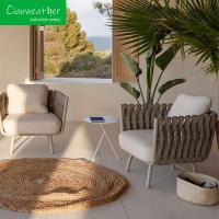 China Outdoor Handmade Rattan Rope Sofa Set Modern Metal Frame for Garden Enjoyment for sale