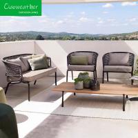 China Modern Furniture Fabric and Design Luxury Rattan Outdoor Rope Recliner Sofa Set for Hotel Restaurant Banquet Home or Coffee for sale